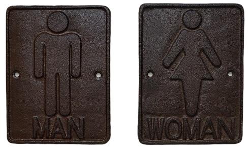 Bathroom Signs Set of 2 Woman Man Restroom Sign Decorative Women Men ...