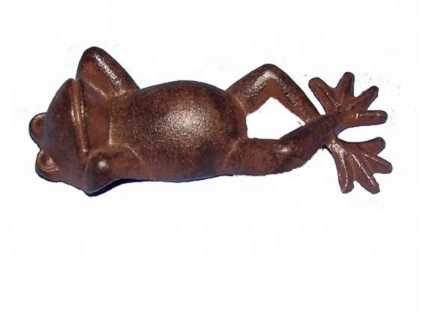 Cast Iron Relaxing Lazy Frog Figurine Frog Miniature Statue for Garden ...
